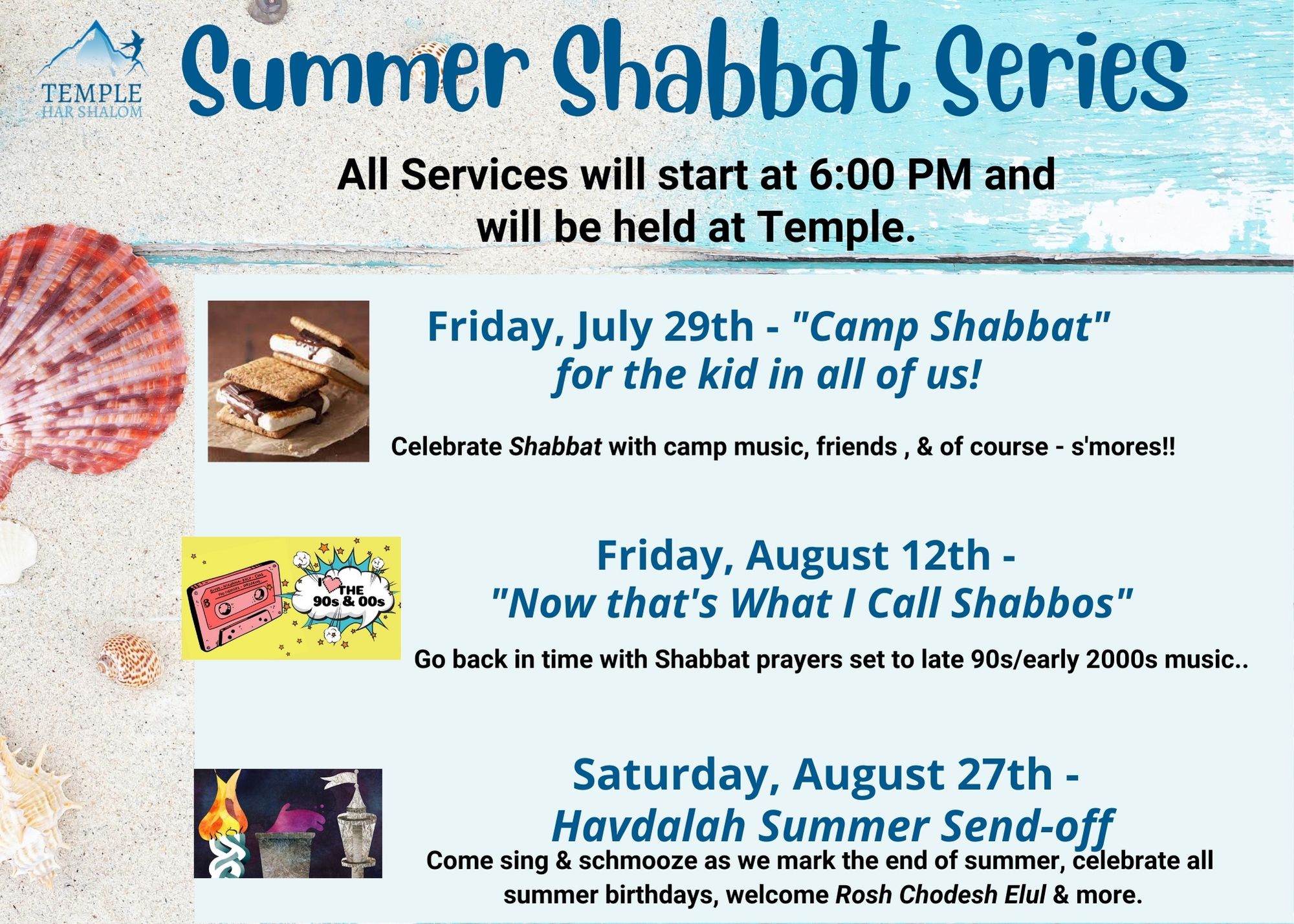 Summer Shabbat Series | Temple Har Shalom - Reform Temple in Warren, NJ