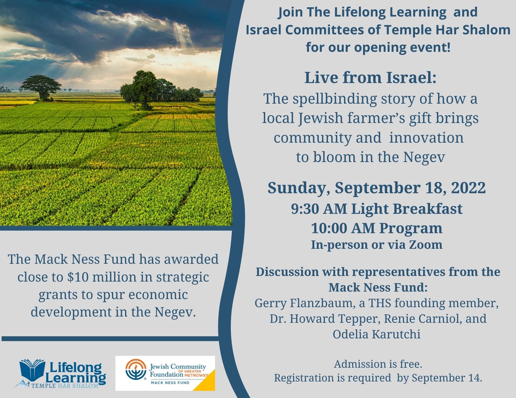 Lifelong Learning & Israel Committees: Opening Event | Temple Har ...